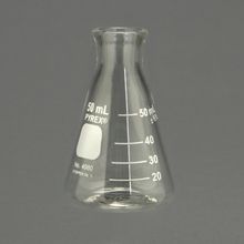 Pyrex® Glass Erlenmeyer Flask, Measuring, 50 mL, Case of 48 | Carolina ...