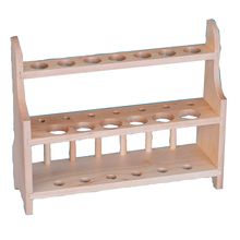 Test Tube Support, Hardwood, 2 Shelves, 20-25 mm, 13 Holes/6 Pins ...