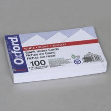 Card, Index, Plain (unruled), 3 x 5", Pack of 100 | Carolina Biological ...