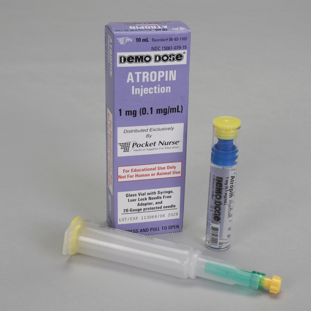 Demo Dose® Atropin Simulated Code Drug, 1-mg (0.1 mg/mL) Syringe ...