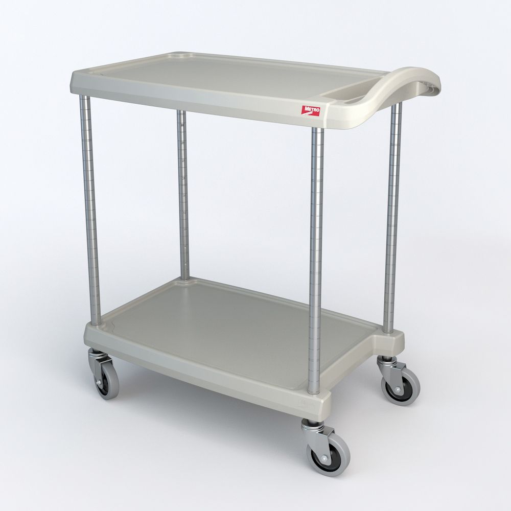 Utility Cart, Advanced Design, Gray, 2-Shelf, 18-7/16 x 31-7/16 x 35-3/ ...