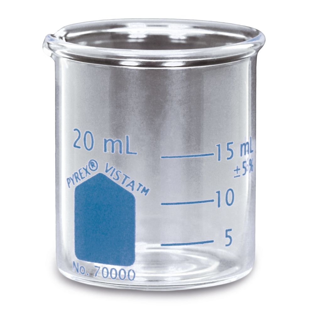 Pyrex® Vista™ Beaker, 20 mL, Pack of 12 | Carolina Biological Supply