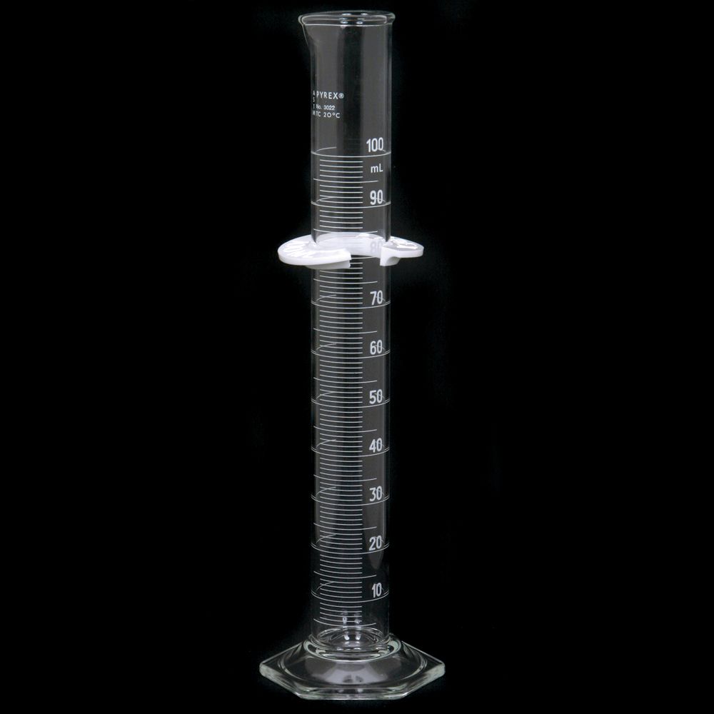 Pyrex® Glass Graduated Cylinder, Single Metric Scale, 25 mL, Case of 18 ...