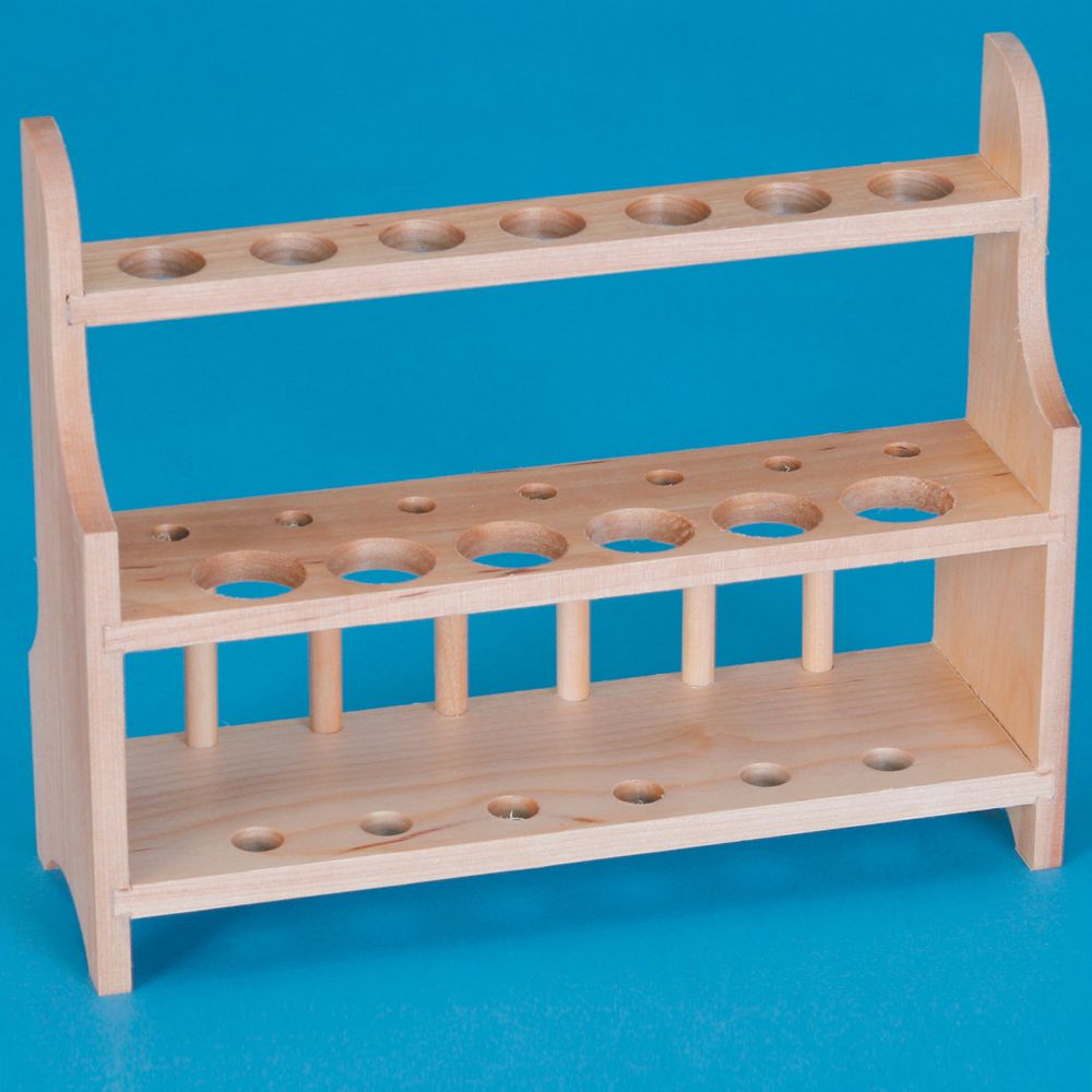 Test Tube Support, Hardwood, 2 Shelves, 20-25 mm, 13 Holes/6 Pins ...