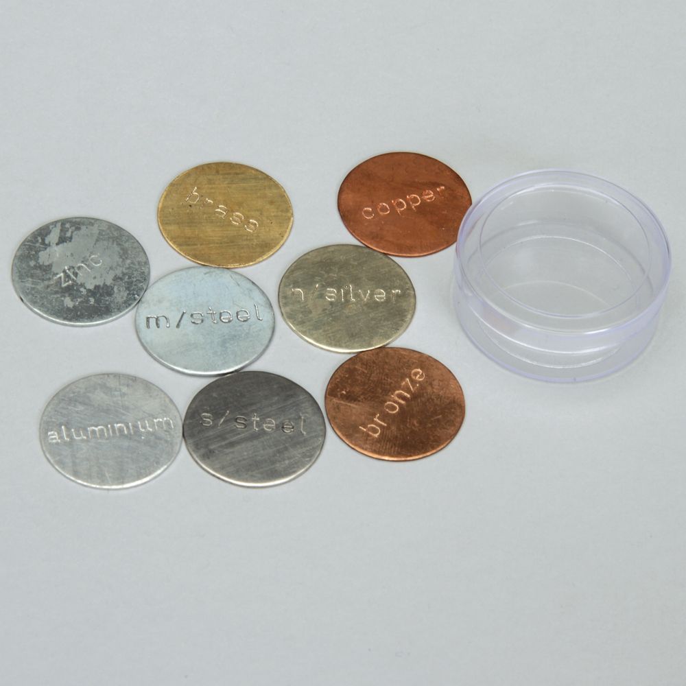 Stamped Metal Discs, Set of 8 | Carolina Biological Supply