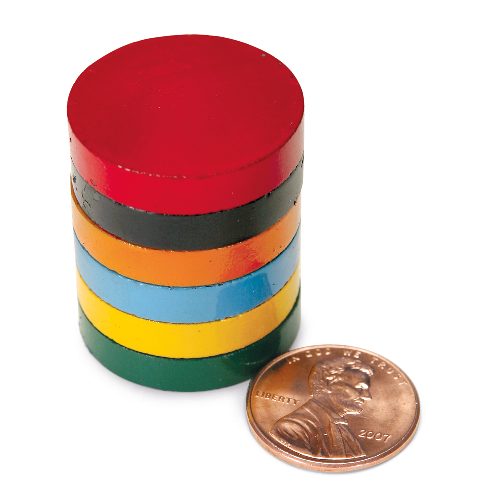 Rainbow Disc Ceramic Magnets, Pack of 6 | Carolina Biological Supply