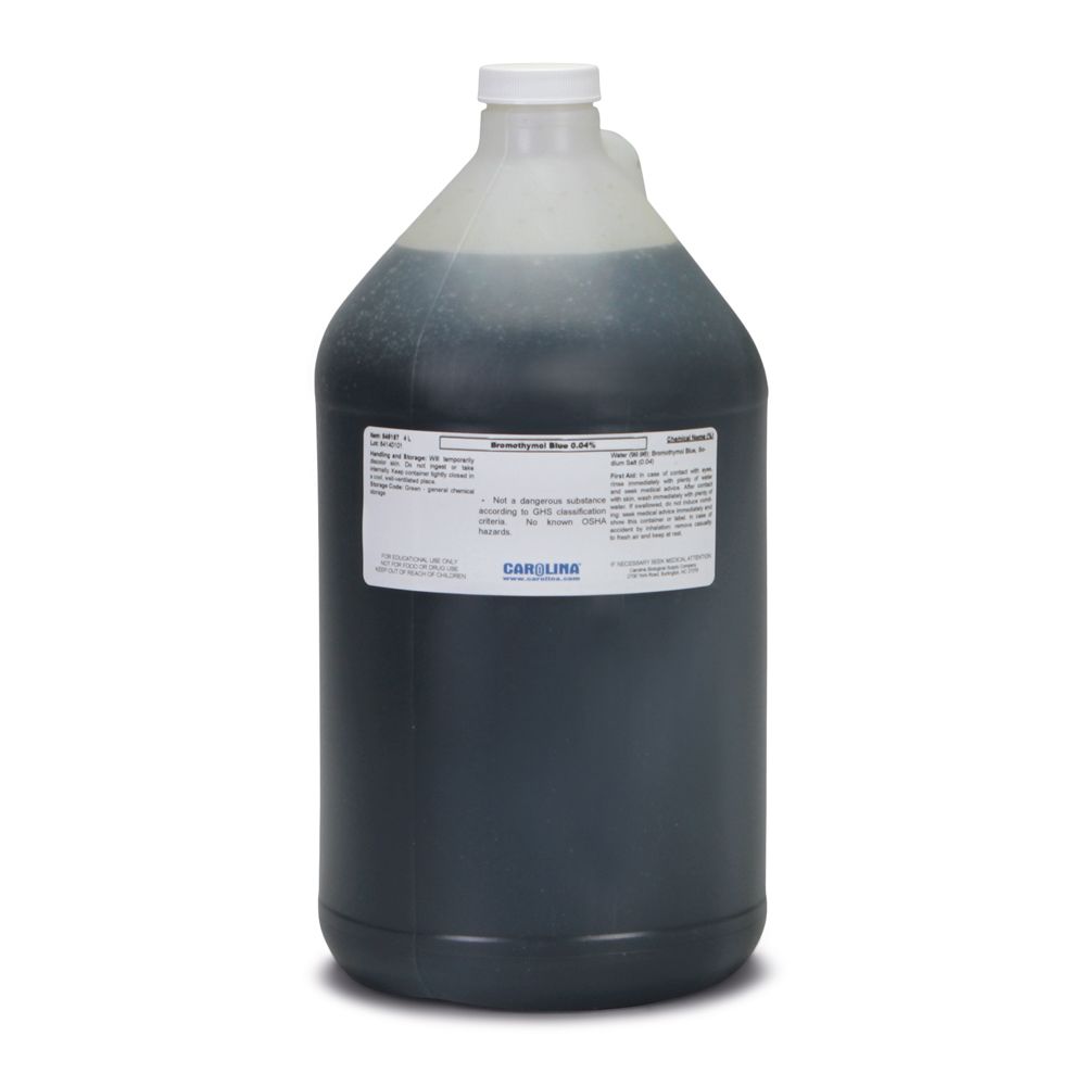 Bromthymol Blue, 0.04% Aqueous, Laboratory Grade, 4 L | Carolina.com