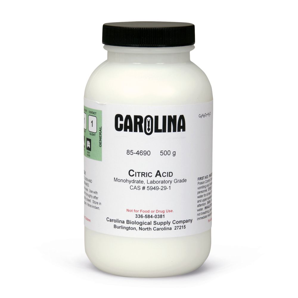 Citric Acid, Monohydrate, Laboratory Grade, 500 g | Carolina Biological ...
