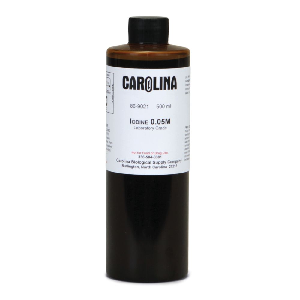Iodine Solution, 0.05 M (1.3%), Aqueous, Laboratory Grade, 500 mL ...