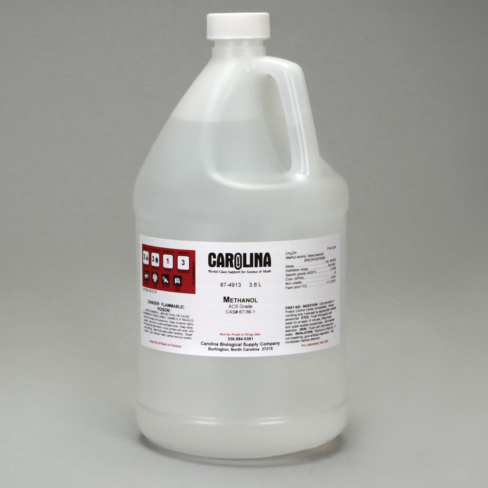 Methanol, ACS Grade, 3.8 L | Carolina Biological Supply