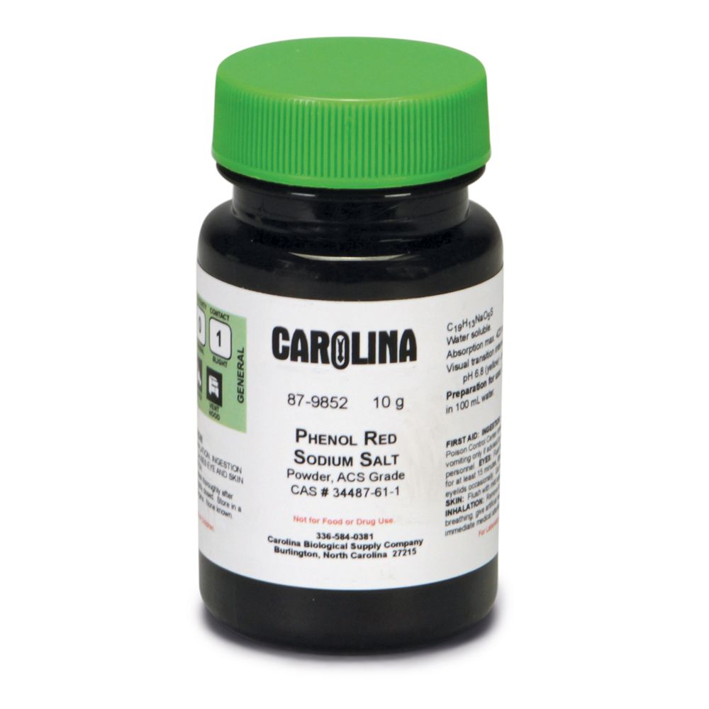 Phenol Red, Sodium Salt, Powder, Reagent Grade, 10 g | Carolina ...