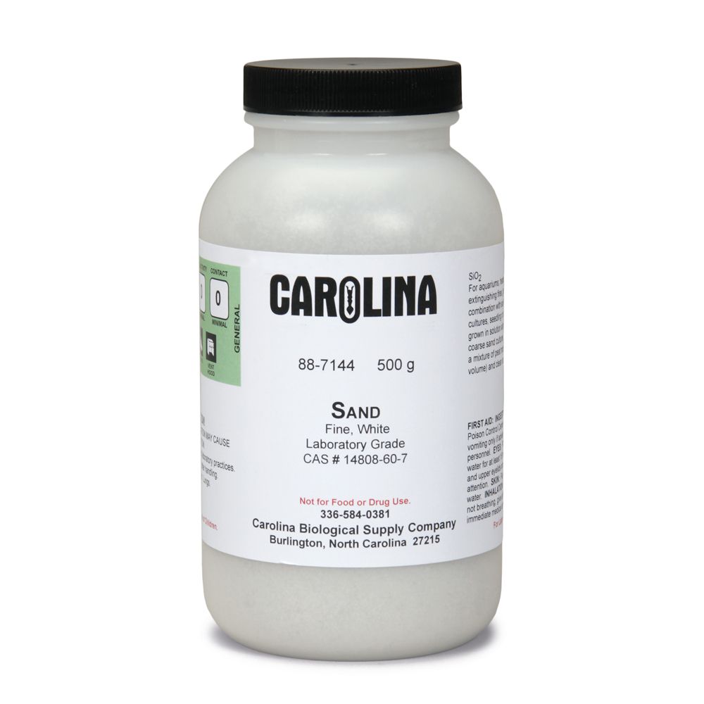 Sand, Fine, White, Laboratory Grade, 500 g | Carolina Biological Supply