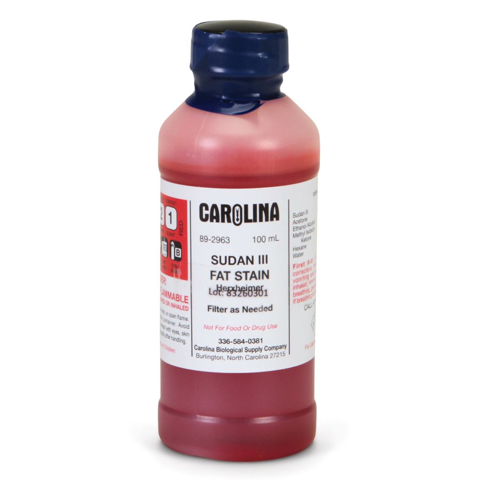 Sudan III, Fat Stain, Herxheimer, Laboratory Grade, 100 mL | Carolina ...