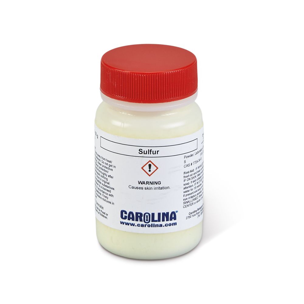 Sulfur, Sublimed Powder, Laboratory Grade, 50 g | Carolina Biological ...