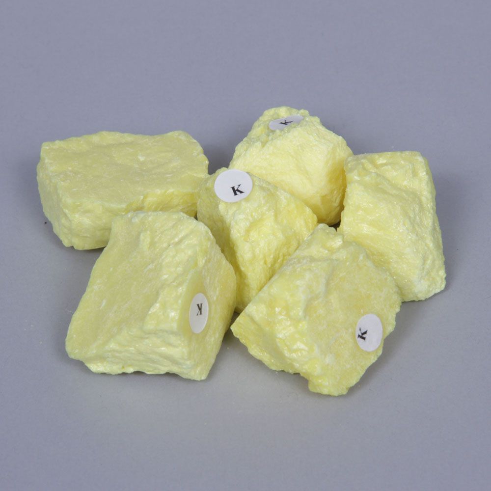 Sulfur (crystal) Specimen (labeled "K"), Pack of 16 | Carolina.com