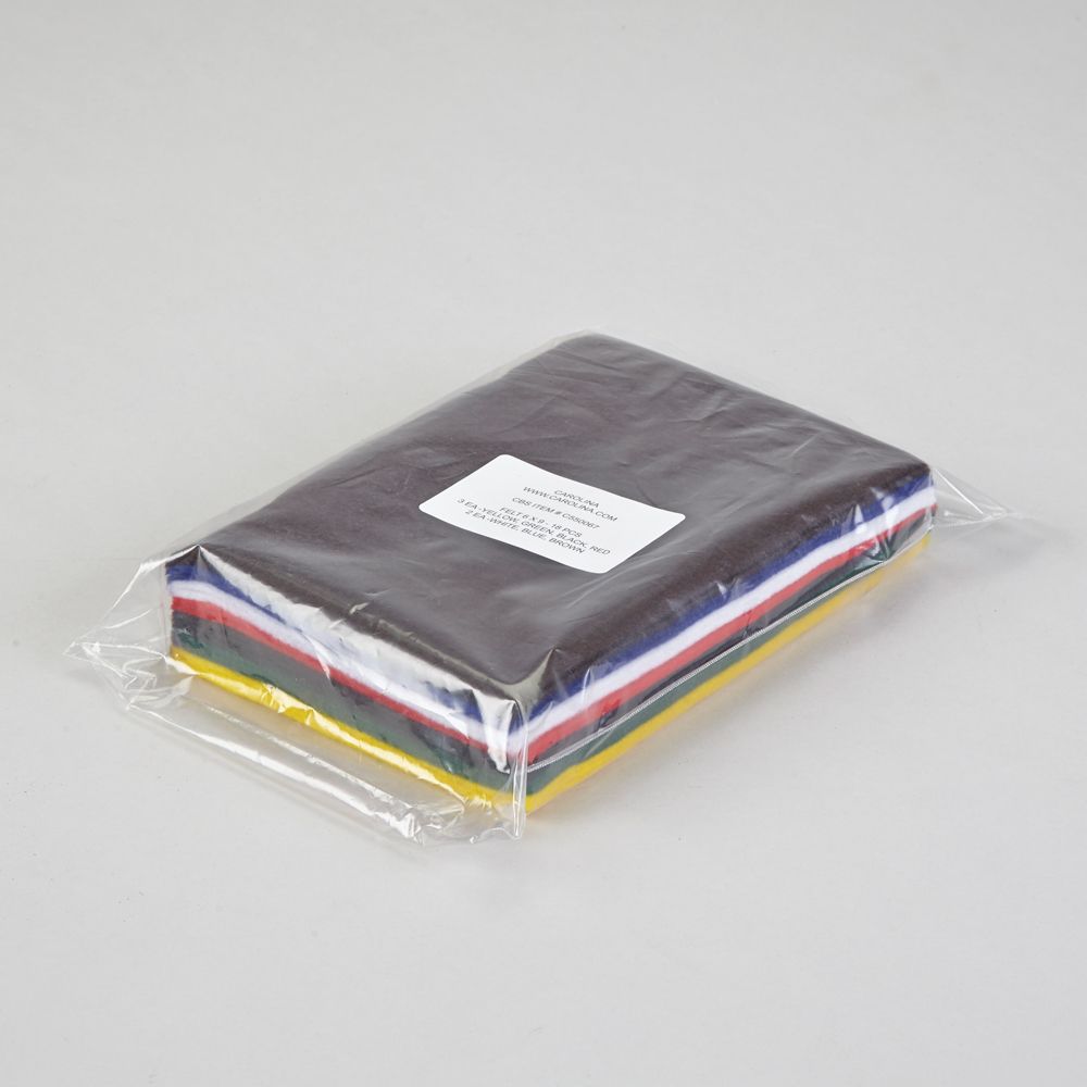 Felt Assorted Colors, pack of 18 | Carolina Biological Supply