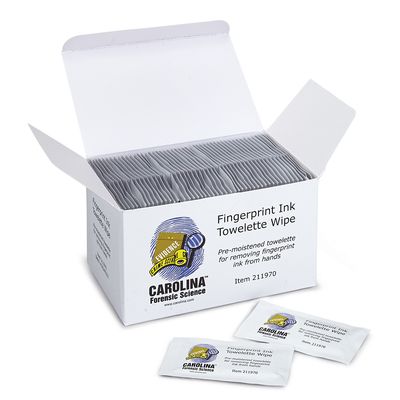Carolina® Fingerprint Ink Towelette Wipes, Pack of 100 | Carolina ...
