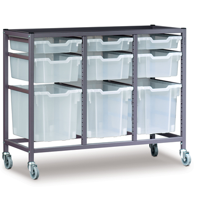 3 Column Gratnell Trolley Storage Cart (40x17x34") | Carolina ...