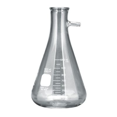 Pyrex® Glass Filtering Flask, Heavy-Walled, with Side Tubulation, 1,000 ...