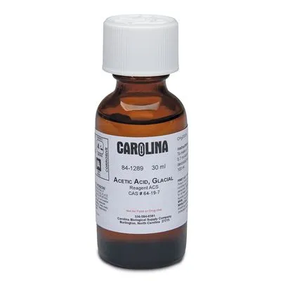 Acetic Acid, 17.4 M (100% v/v), Glacial, ACS Grade, 30 mL | Carolina ...