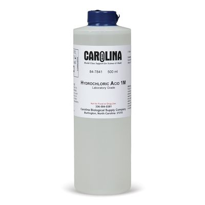 Hydrochloric Acid, 1 M (3% v/v), Laboratory Grade, 500 mL | Carolina Biological Supply
